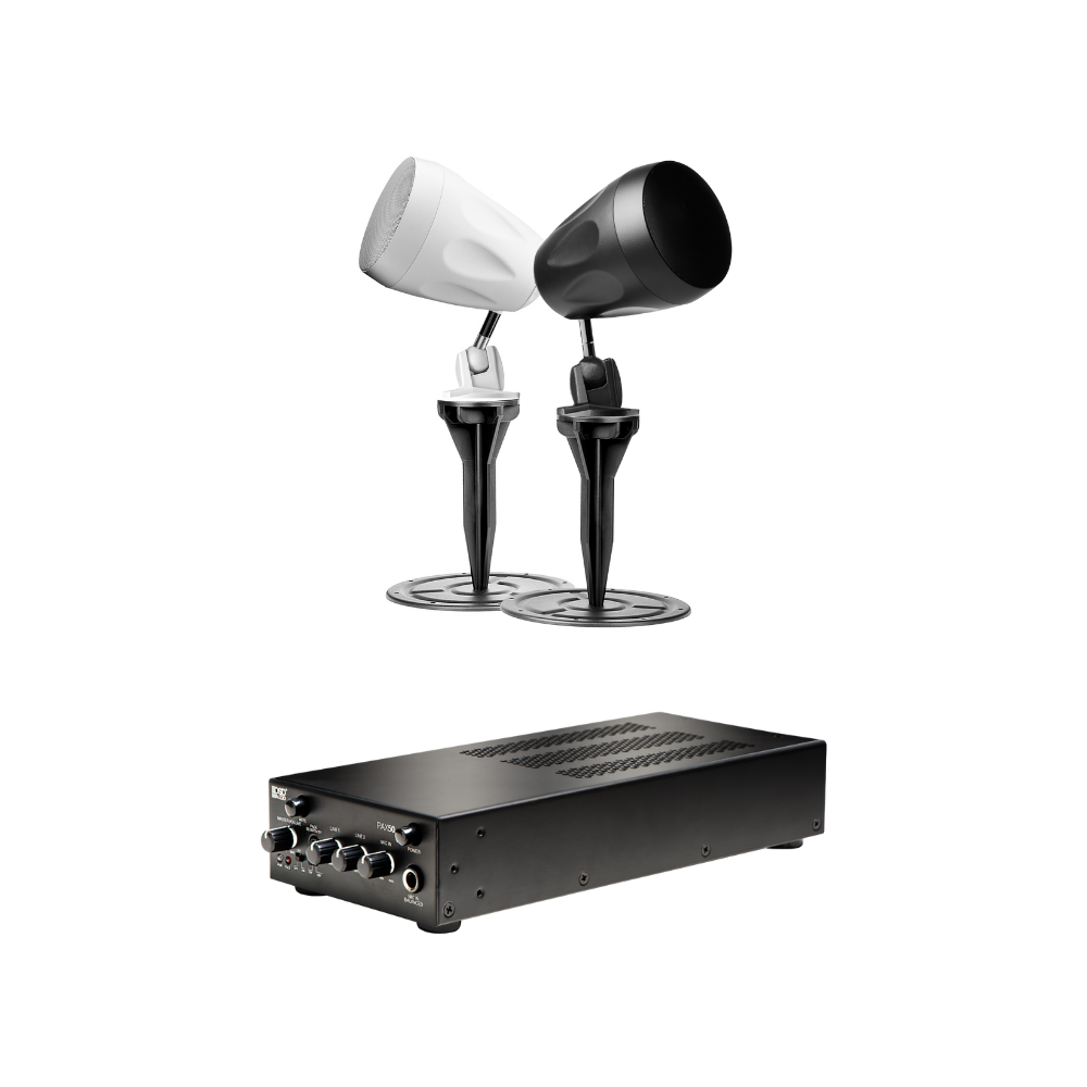 50W 70V Amplifier + 4" Landscape Speaker Bundle | OSD Audio