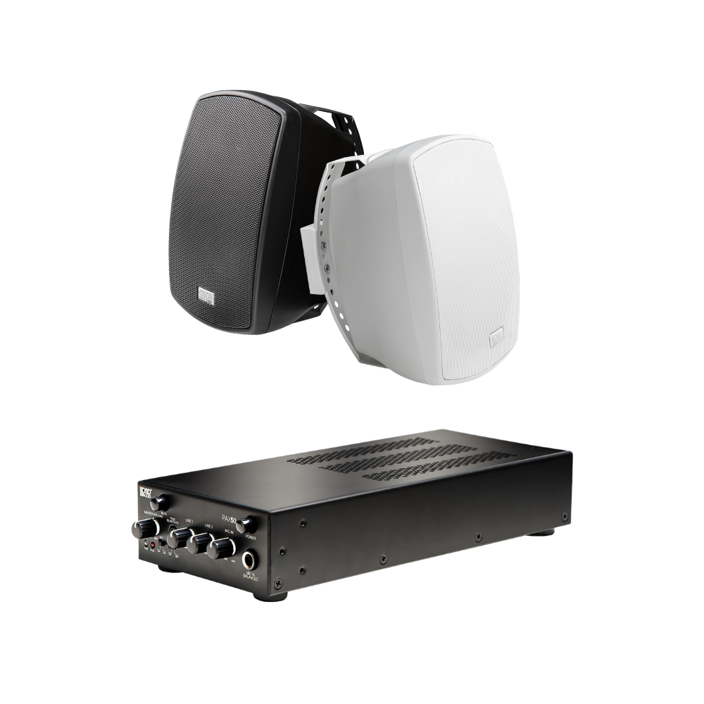50W 70V Amplifier + 4" Patio Speaker Bundle | OSD Audio