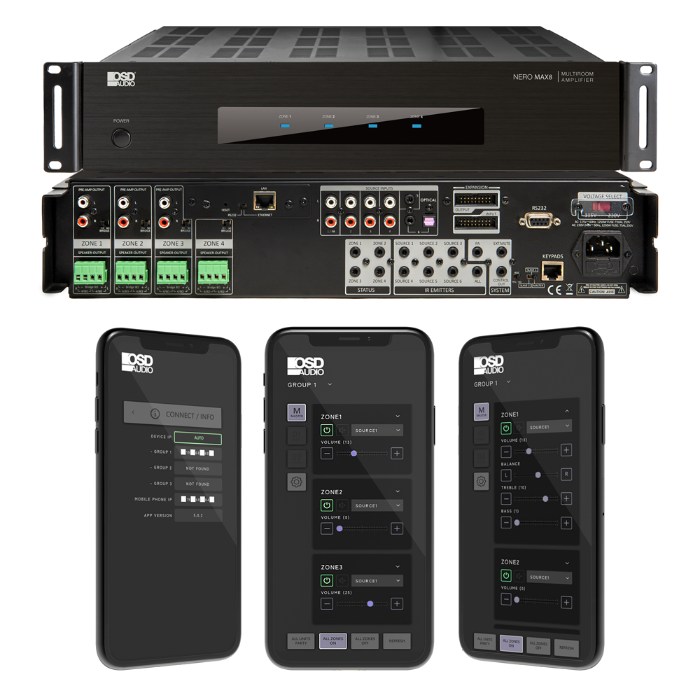 Nero App Control 4x Zones Amplifier | OSD Audio